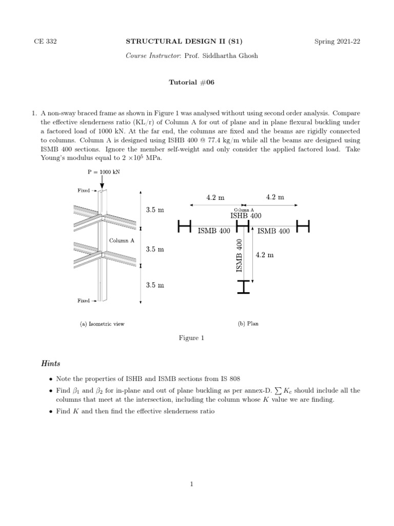 Structural Design II Tutorial 06: Braced Frame, Angle, Slab Base ...