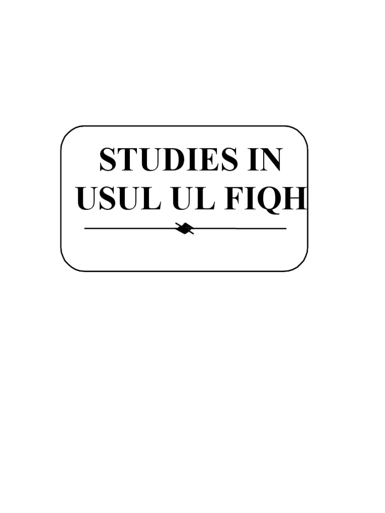 Usul Ul Fiqh | PDF | Sharia | Quran