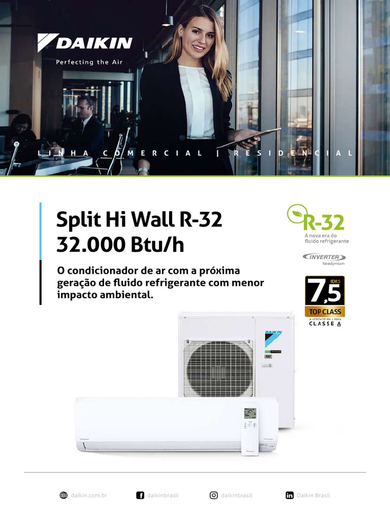 Catalogo Daikin HI-Wall | Download grátis PDF | Ar condicionado | Quantidades físicas