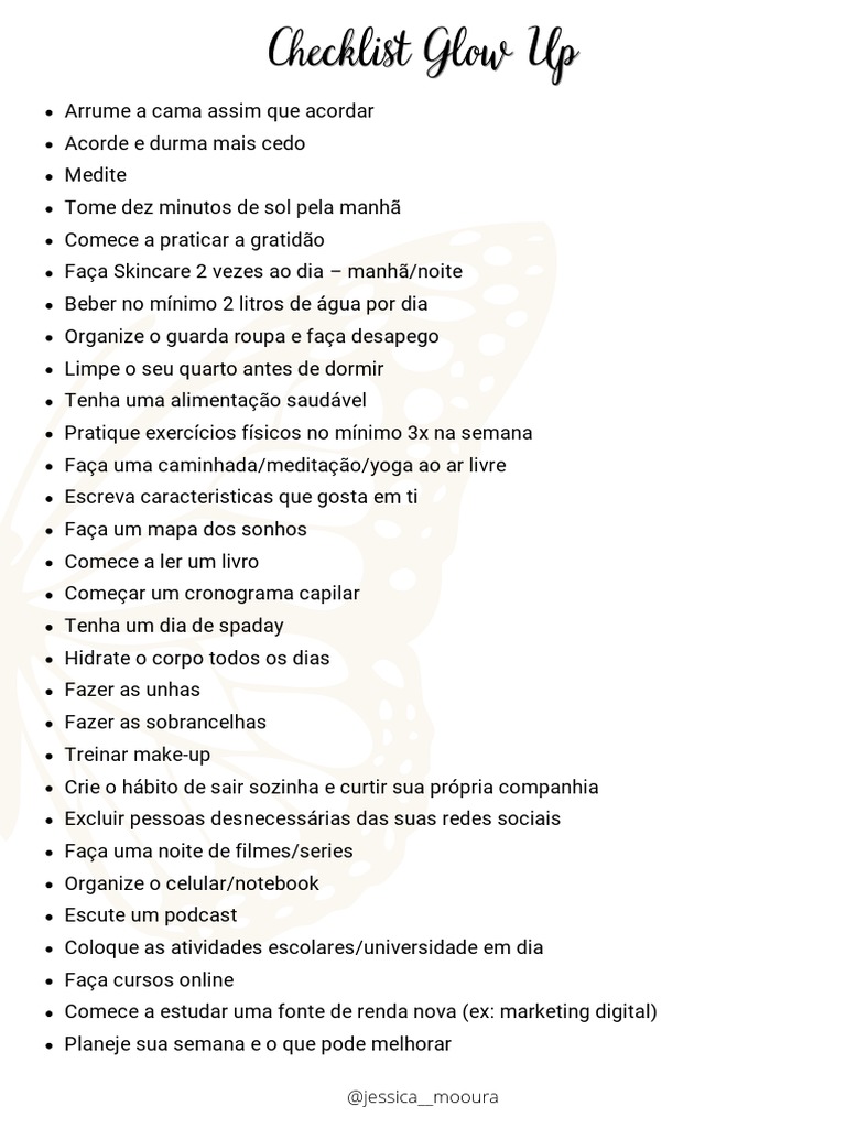 Checklist para um Glow Up Eficaz | PDF