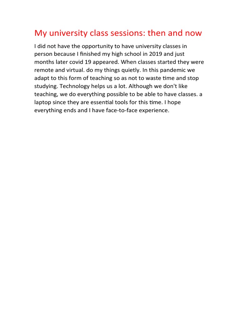My University Class Sessions | PDF
