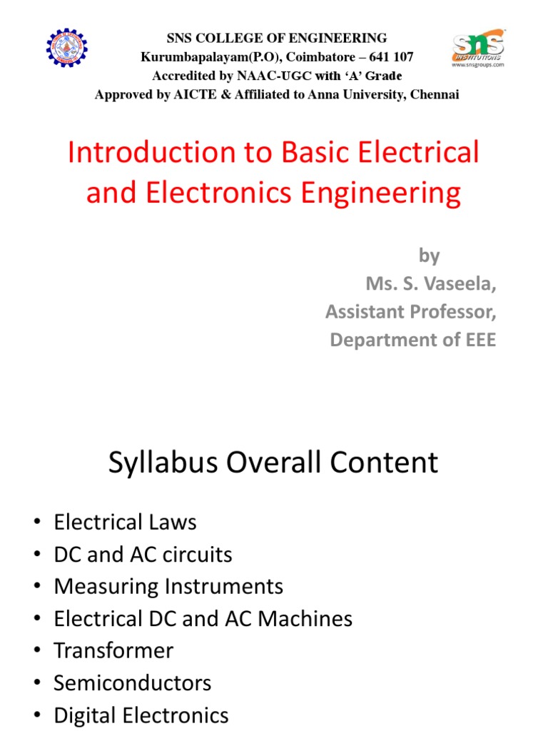 Fdocuments - in - Introduction To Basic Electrical and Electronics ...