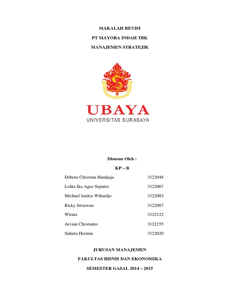 Analisa Manajemen Stratejik Pt Mayora In Pdf
