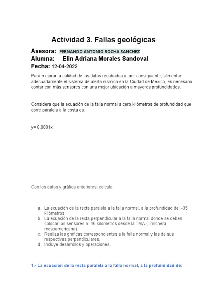 Actividad 3 Fallas Geologicas | PDF