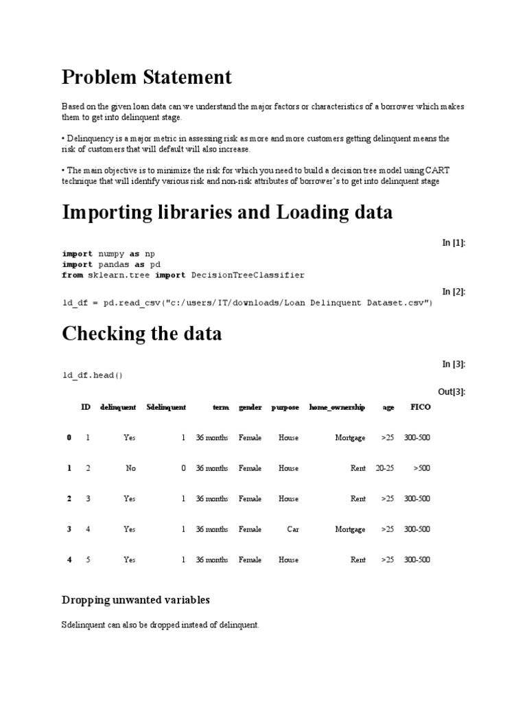 Cart Loan Delinquent Solution File 1 Pdf