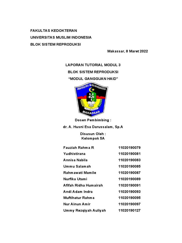 MODUL 3 GANGGUAN HAID KELOMPOK 5A (Revisi) | PDF
