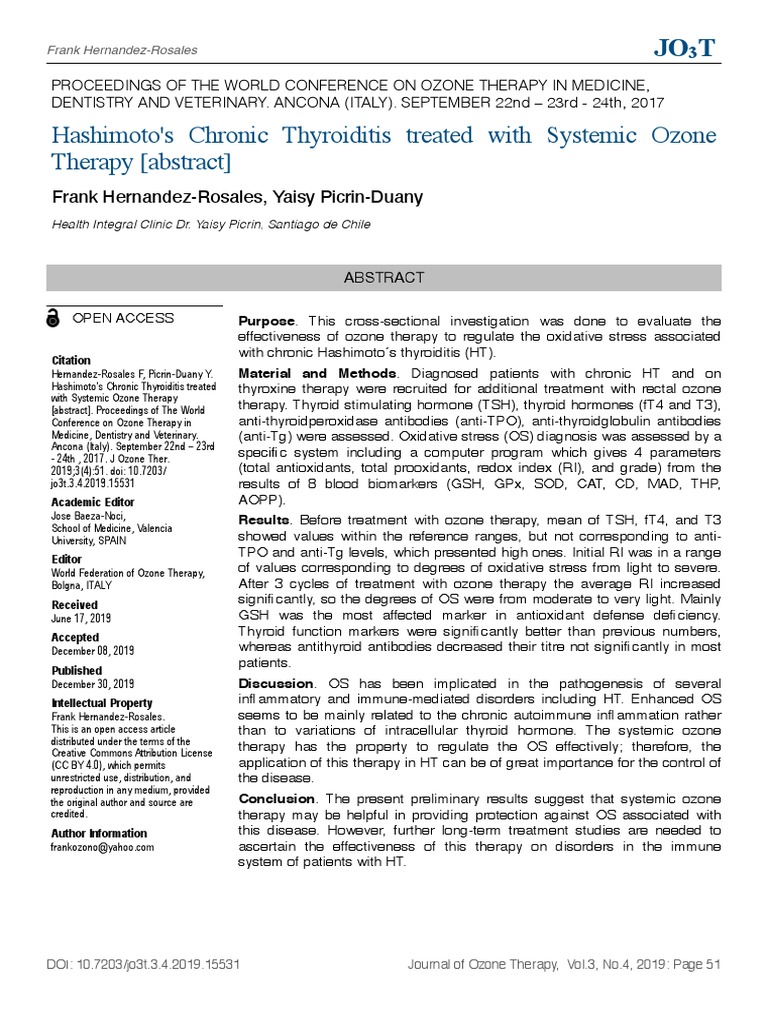 Hashimotos Chronic Thyroiditis Treated With Syste | PDF | Thyroid ...