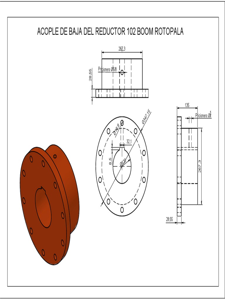 Acople de Baja Del Reductor de La Rotopala Rev02 | PDF