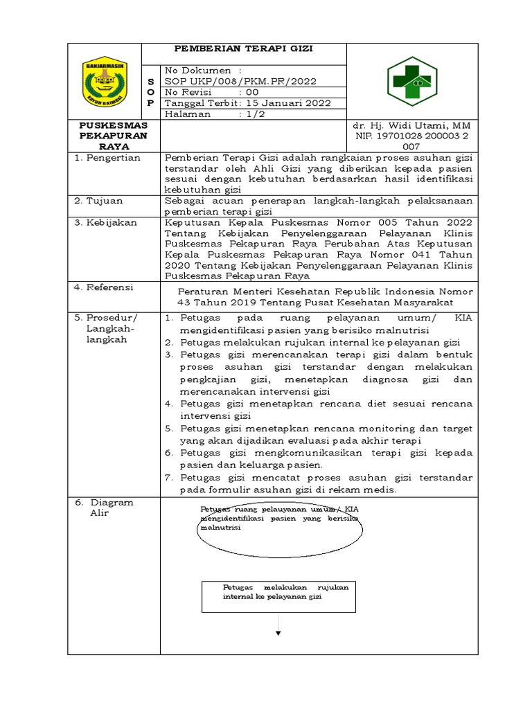 Sop Pemberian Terapi Gizi | PDF | Kesehatan Holistik