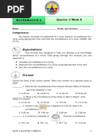Lesson Plan: A. 1. Indicators | PDF | Area | Circle