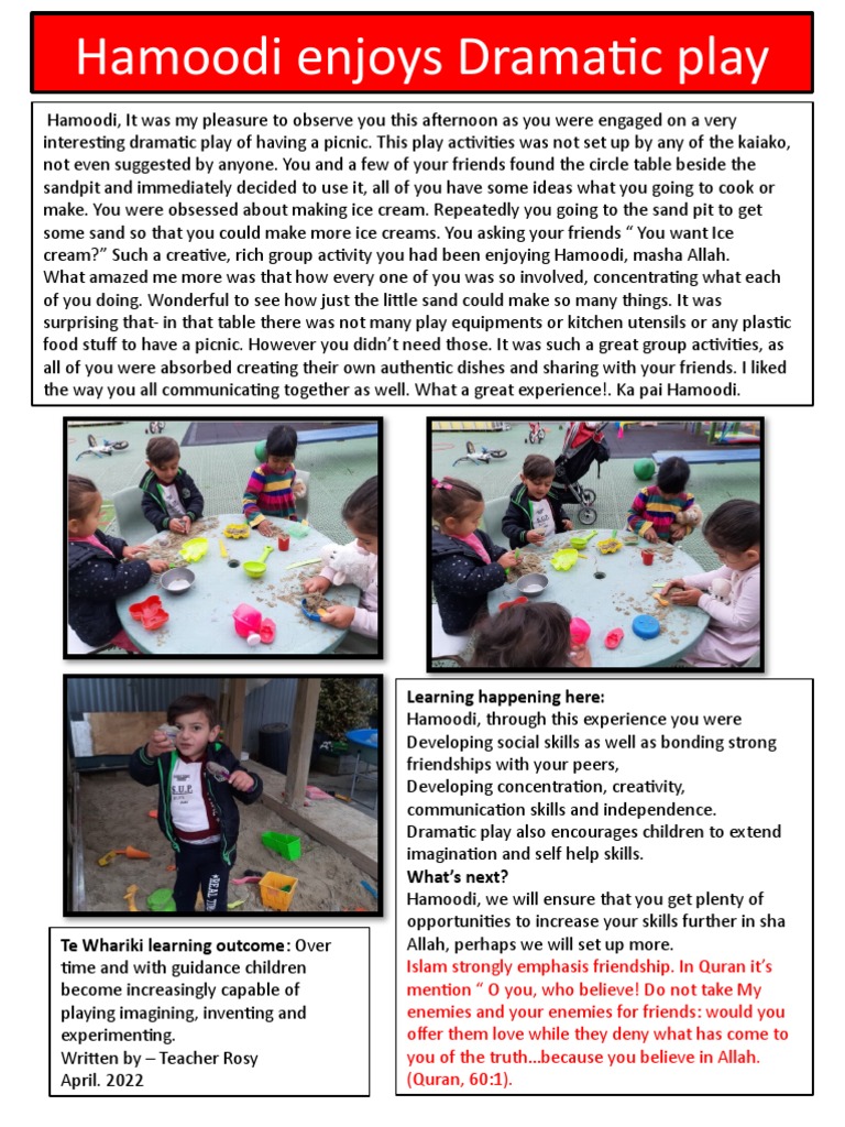 Hamoodi Enjoys Dramatic Play | PDF | Career & Growth | Self-Improvement