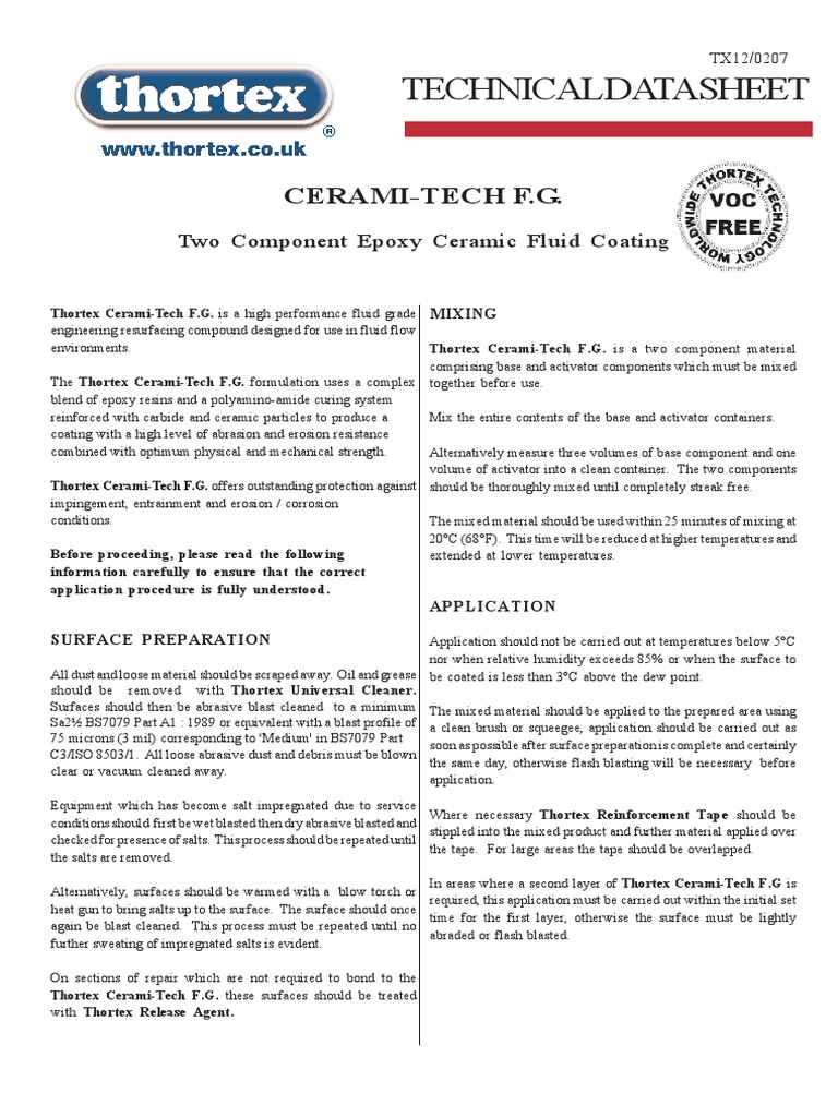 Thortex Cerami Tech FG | PDF | Epoxy | Abrasive