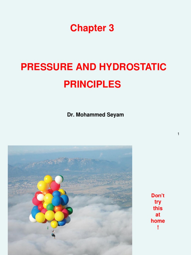 Ch 3 Pressure And Hydrostatic Principles Pdf Buoyancy Pressure