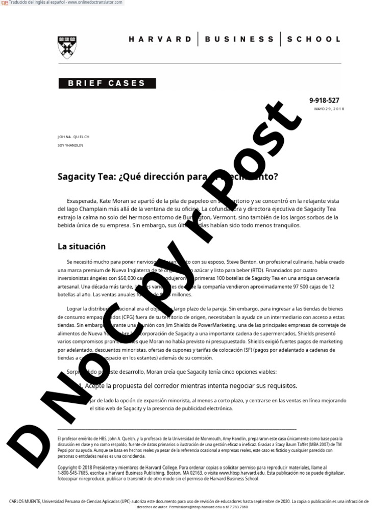 Caso - Sagacity Tea - En.es | PDF | Cupón | Al por menor