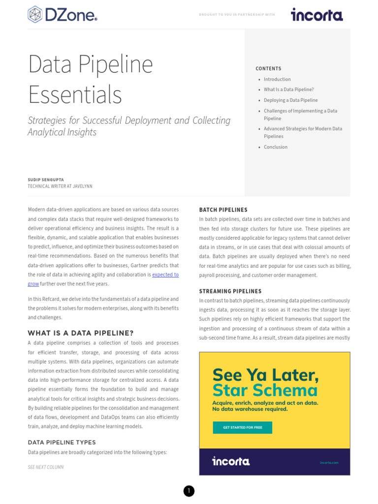 Dzone Refcard Data Pipeline | PDF | Data Warehouse | Databases