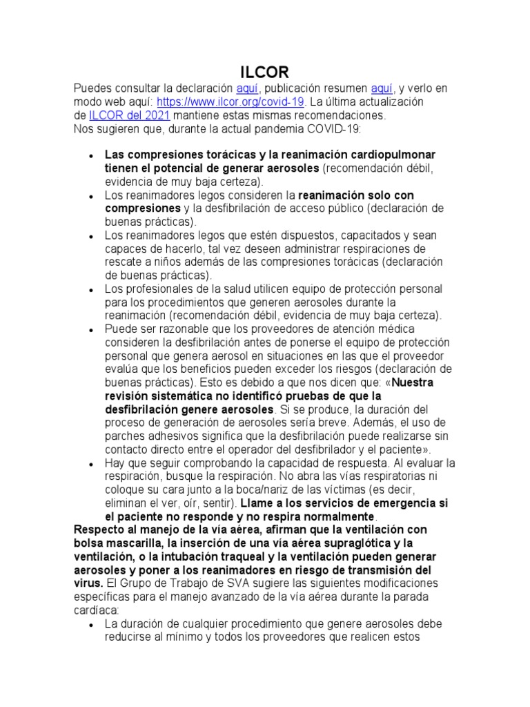 Ilcor 2020 | PDF | Reanimación cardiopulmonar | Medicina