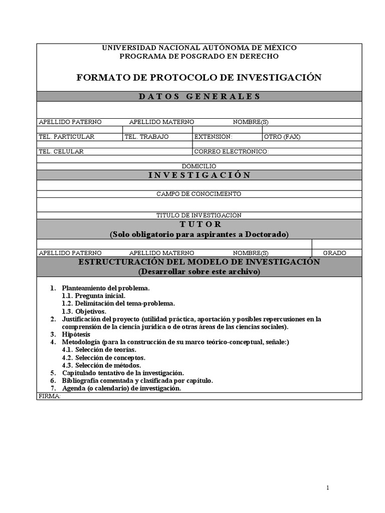 Protocolo de Investigación (Plantilla) | PDF