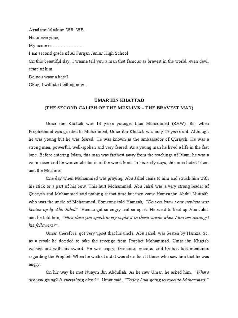 Umar Ibn Khattab Story Pdf Muhammad Umar