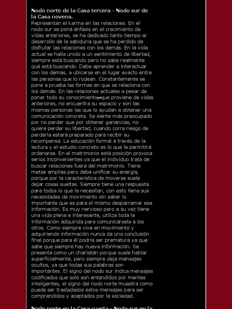 Nodo Norte y Sur en Los Signos y Casas | PDF