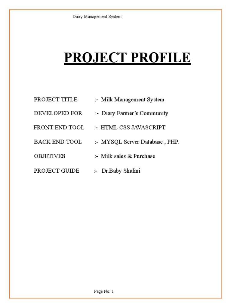 Milk Management System | PDF | Dairy | Milk
