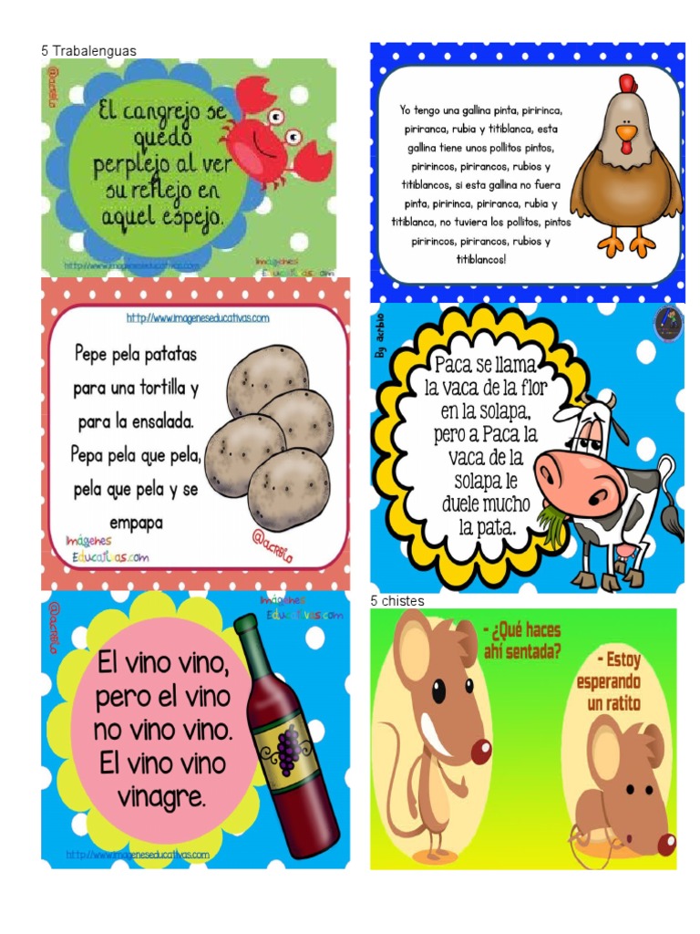 5 Trabalenguas | PDF