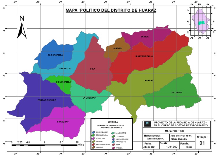 Mapa Politica Provincia Huaraz | PDF