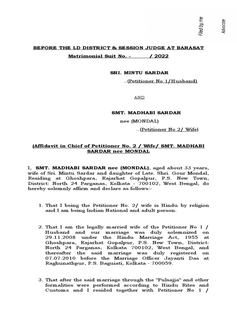 Chief of SRI MINTU SARDAR | PDF | Marriage | Family