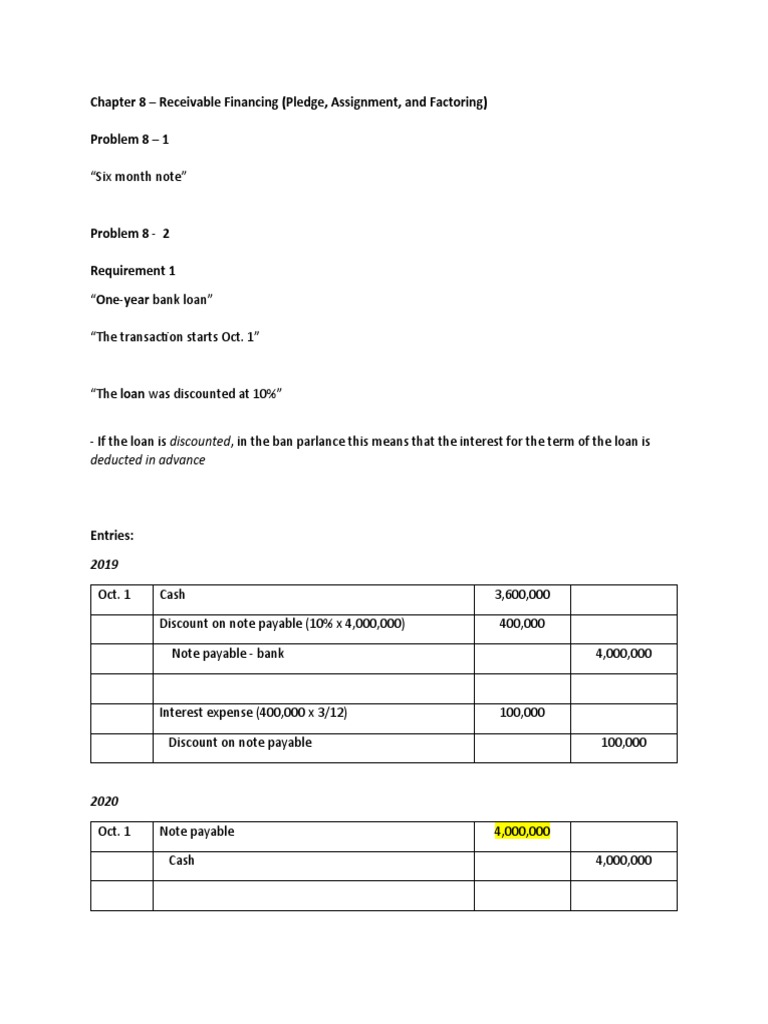 Chapter 8 - Receivable Financing (Pledge, Assignment, and Factoring ...