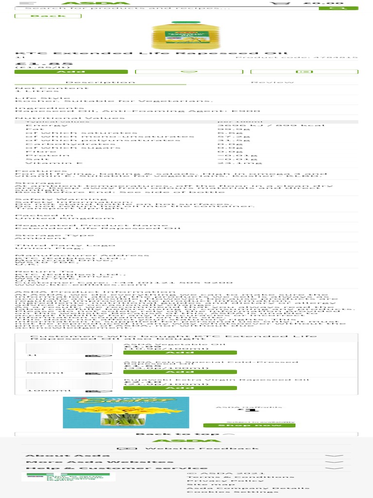 Online Food Shopping Grocery Delivery ASDA Groceries | PDF | Fat | Foods