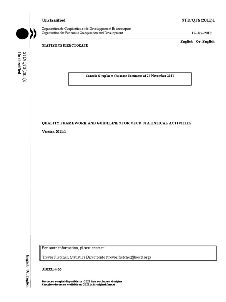 Oecd SD Framework | PDF | Metadata | Official Statistics