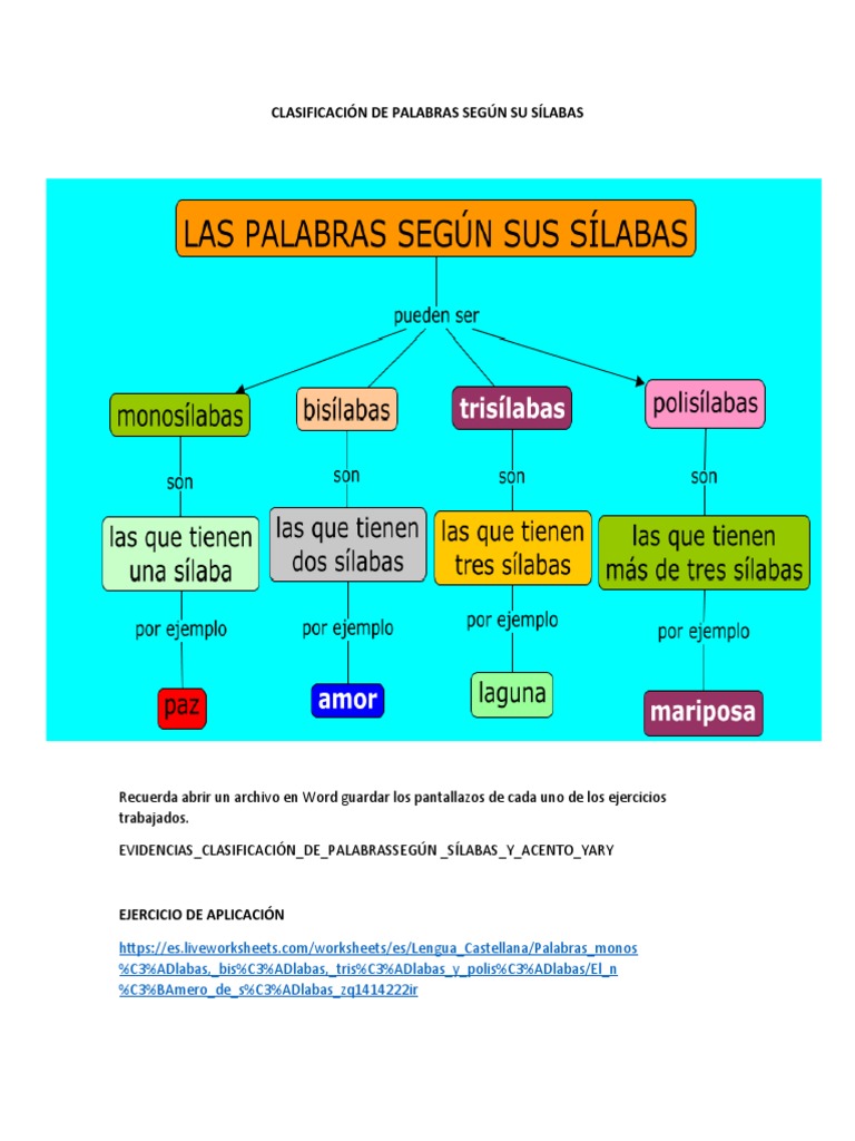 Ok 2 - Guía - Clasificación - de - Palabras - Según - Su - Sílabasy ...
