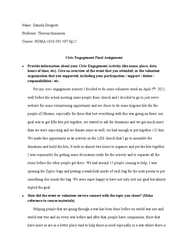 Final Assigment | PDF | Wellness