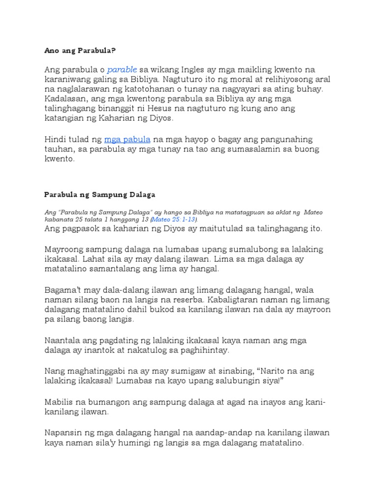 Ano Ang Parabula | PDF