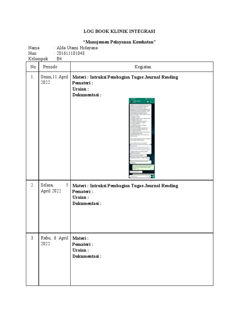 Format Logbook IKGM | PDF