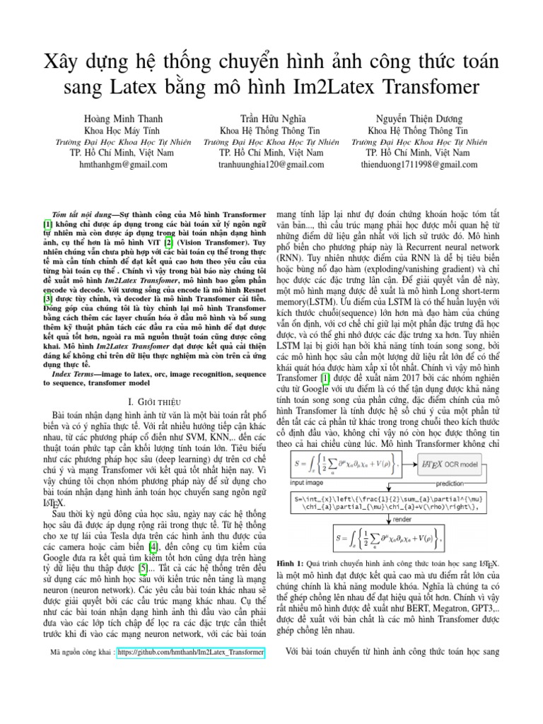 Im2Latex Transfomer | PDF