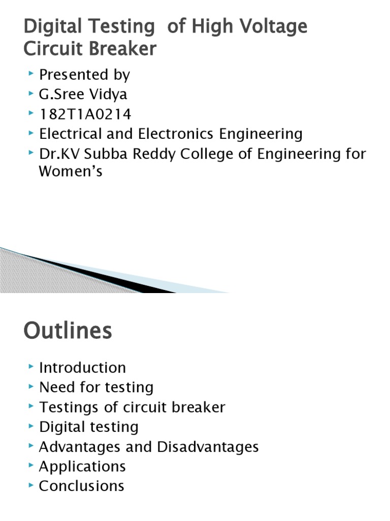 Digital Testing of High Voltage Circuit Breaker-2 | PDF | Electrical ...