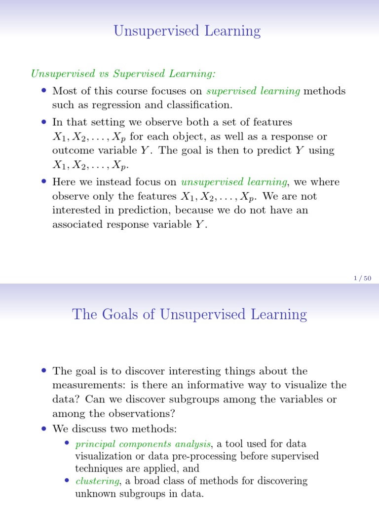 Ch12 Unsupervised Learning | PDF | Principal Component Analysis | Cluster Analysis