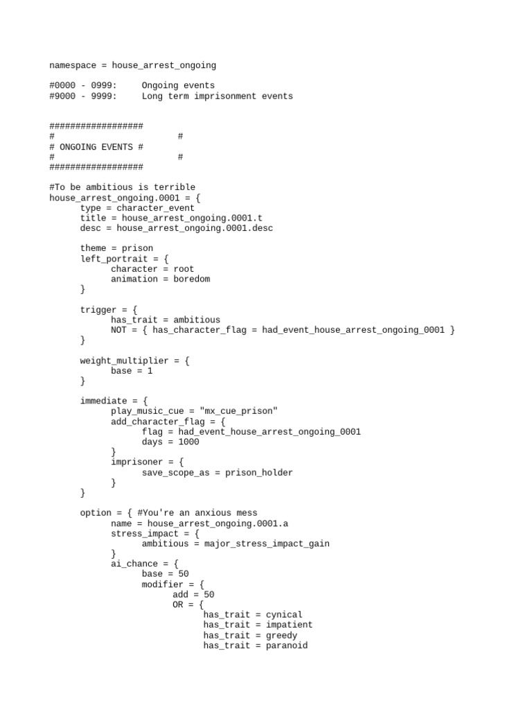 House Arrest Ongoing Events | PDF