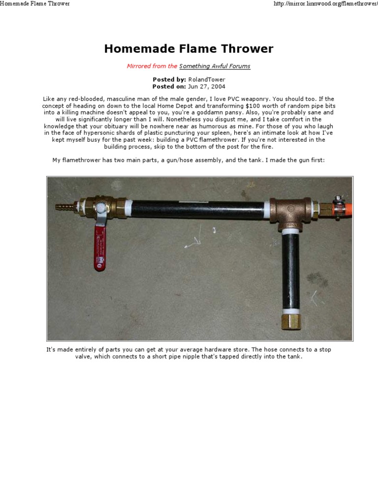 Homemade Flame Thrower | PDF | Mechanical Engineering | Nature