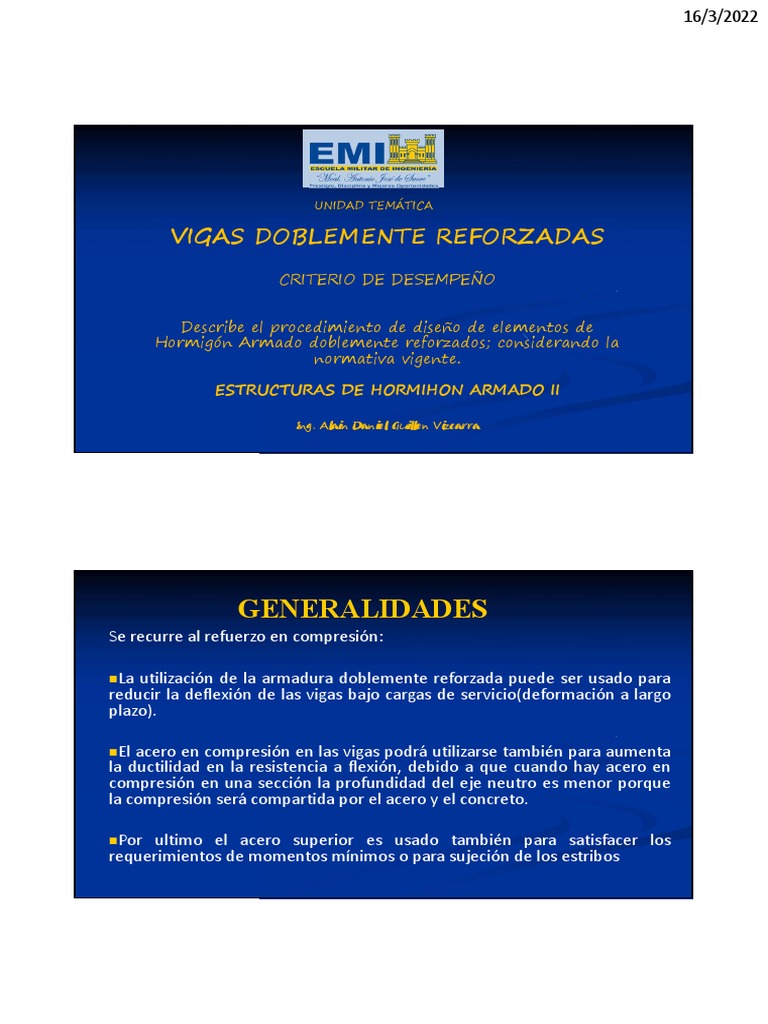 Vigas Doblemente Reforzadas | PDF | Viga (Estructura) | Hormigón