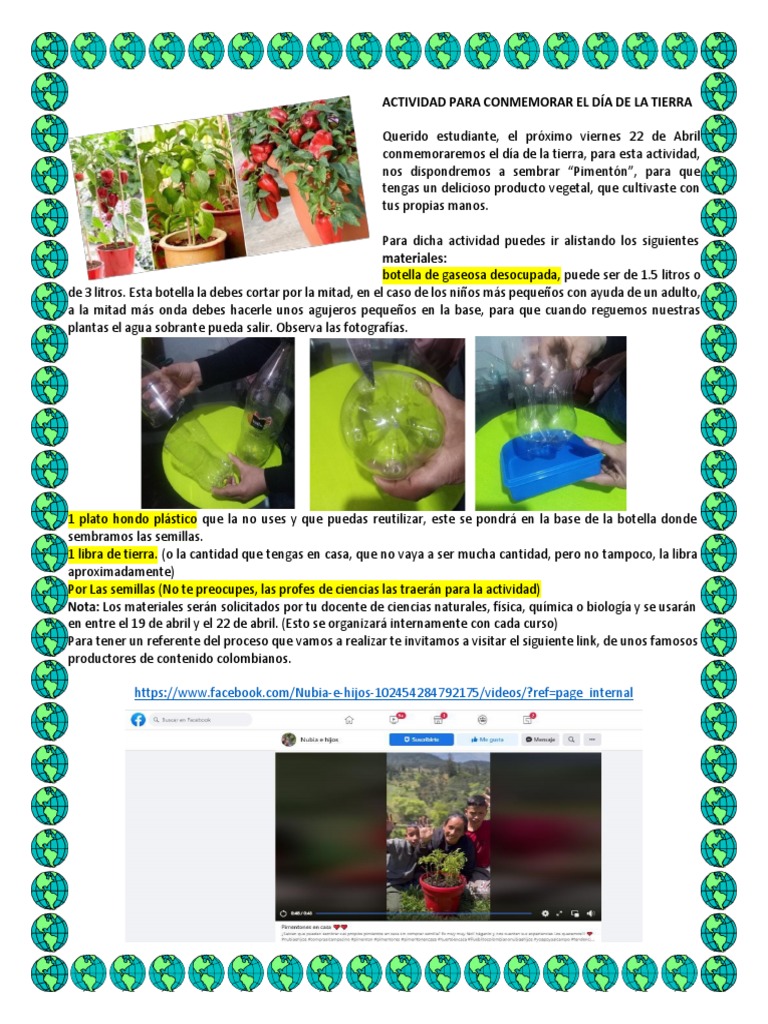 Actividad para Conmemorar El Día de La Tierra | PDF