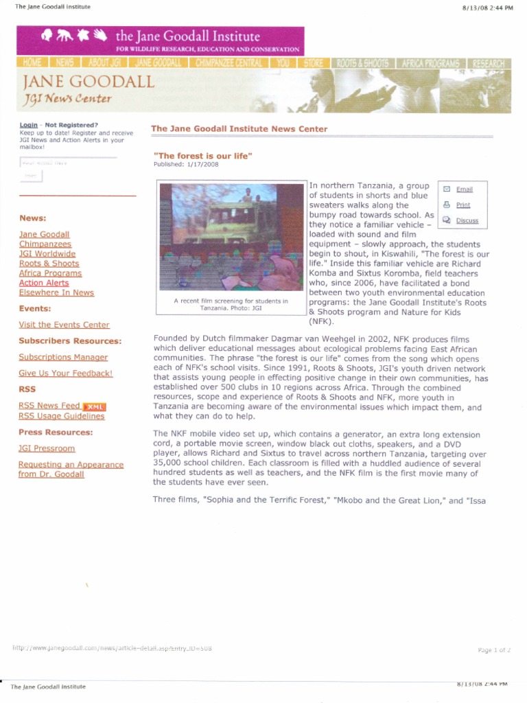 Article Jane Goodall | PDF | Leisure