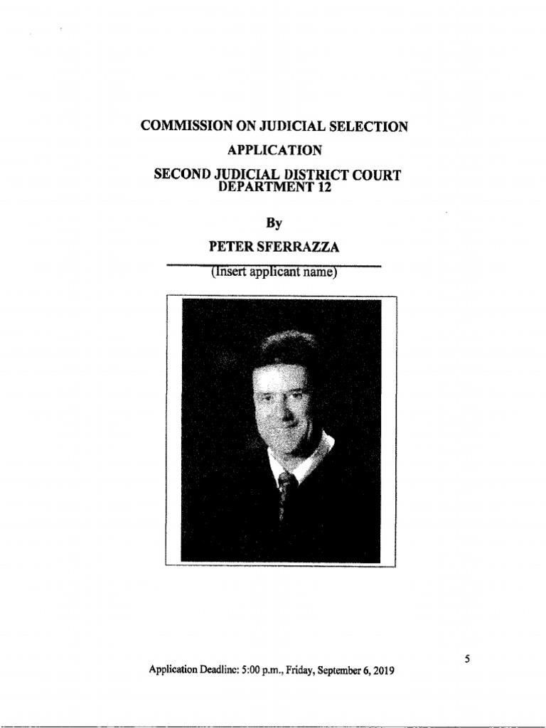 Pete Sferrazza Judicial Application 2019 | PDF