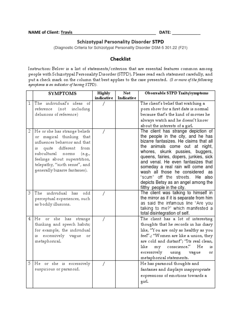 STPD Labio | PDF | Applied Psychology | Mental Health