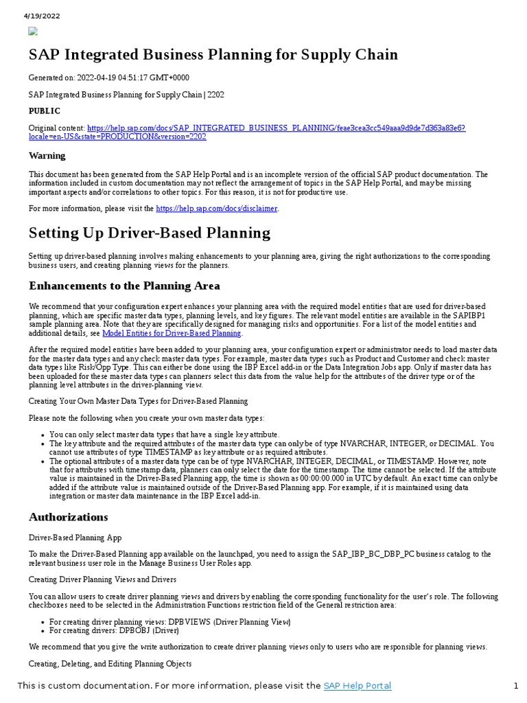Setting Up Driver-Based Planning | PDF