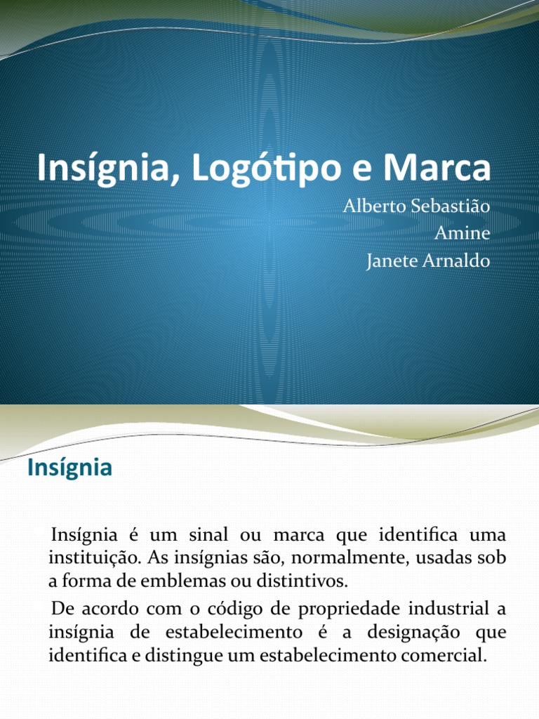 Insígnia, Logótipo e Marca Apresentacao | PDF | Marca | Logotipos