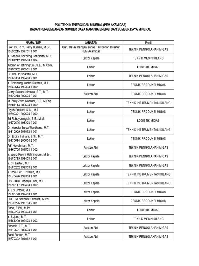 Data Dosen Per Prodi | PDF | Perjalanan | Teknologi & Rekayasa