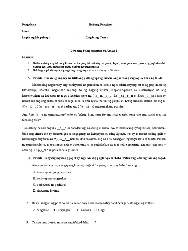 Q3-Remediation Lesson | PDF