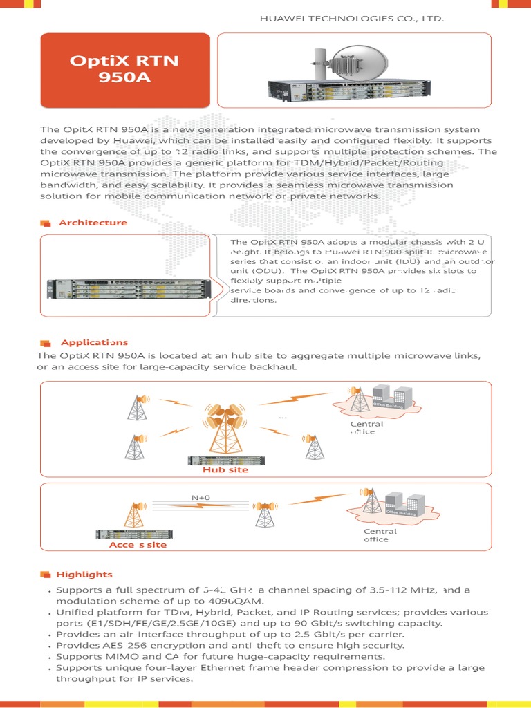 RTN 950A Product Brochure - Huawei | PDF