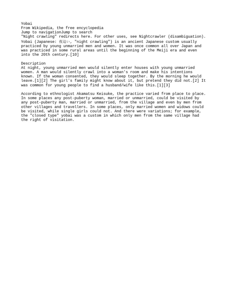 Yobai | PDF